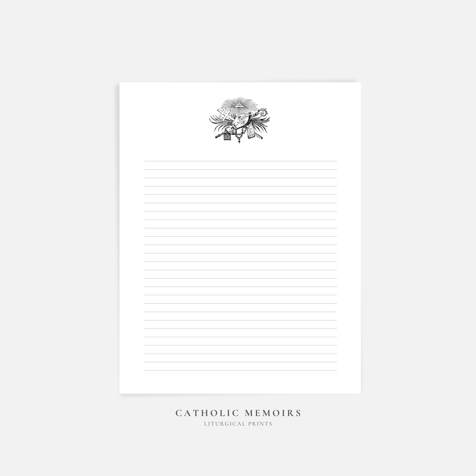 Bishop's Symbols | Catholic Printable Note Paper Stationery | US Letter ...