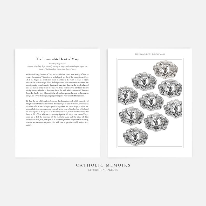 Immaculate Heart of Mary Novena Tracker Traditional Catholic Coloring ...