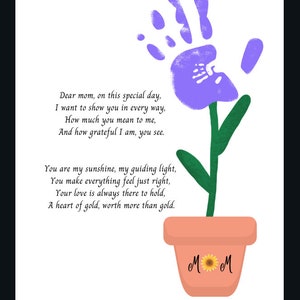 Printable Mother's Day Plant Pot Handprint Gift - Etsy