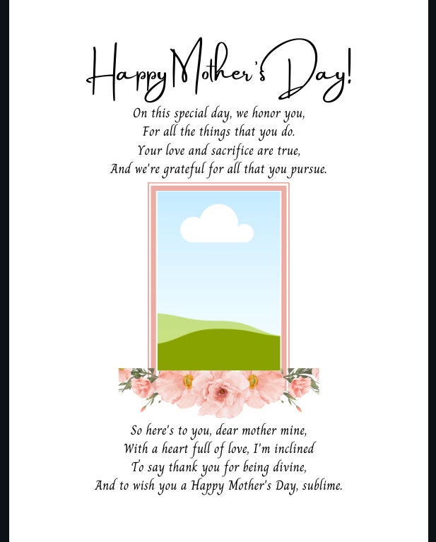 Editable Canva Template|printable Mother's Day Picture Frame Gift- 3 ...