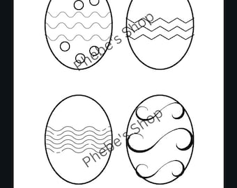 Printable Full Page Easter Eggs, 2 Different Designs Included - Etsy