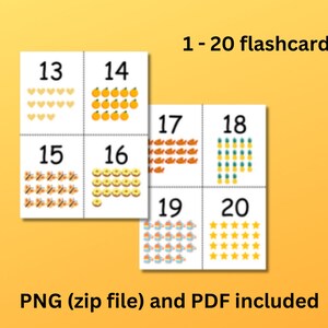 Printable Learning My Numbers 1-20 With Pictures- Flashcards/pre-k ...