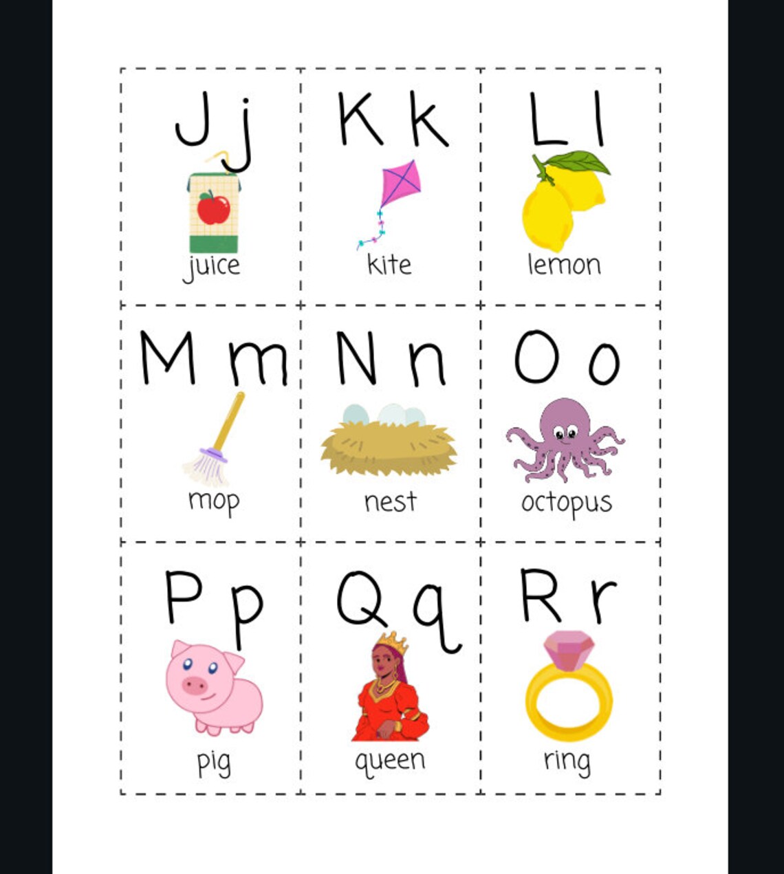 Printable Learning My Abcs With Pictures- Flashcards - Etsy