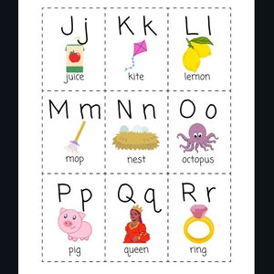 Printable Learning My Abcs With Pictures- Flashcards - Etsy