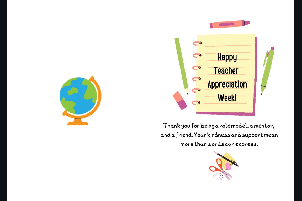 Printable Teacher Appreciation Week Folded Card - Set of 3 Unique ...
