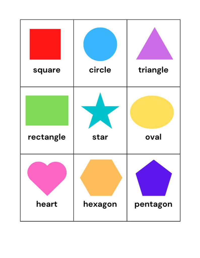 Printable Learning My Shapes Flashcards - Etsy