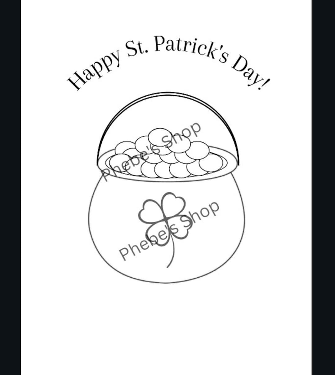 Printable St Patrick's Day Pot of Gold Template, Big and Small Size - Etsy