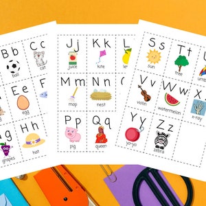 Printable Learning My Abcs With Pictures- Flashcards - Etsy