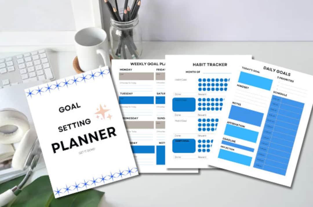Printable Goal Setting Planner - Habit Tracker and Planners Included - Etsy