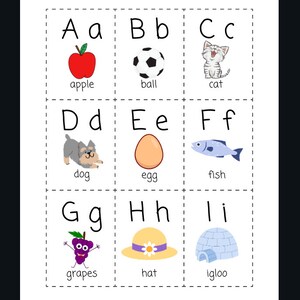 Printable Learning My Abcs With Pictures- Flashcards - Etsy