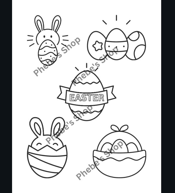 Printable Easter Themed Coloring Page - Etsy