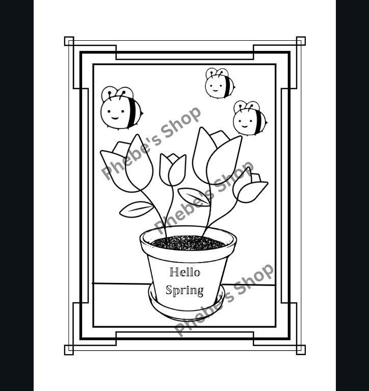 Printable Hello Spring Coloring Page - Etsy
