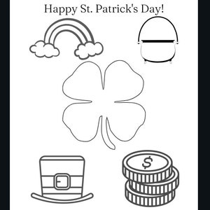 Printable St Patrick's Day Coloring Page|pot of Gold|rainbow|shamrock ...