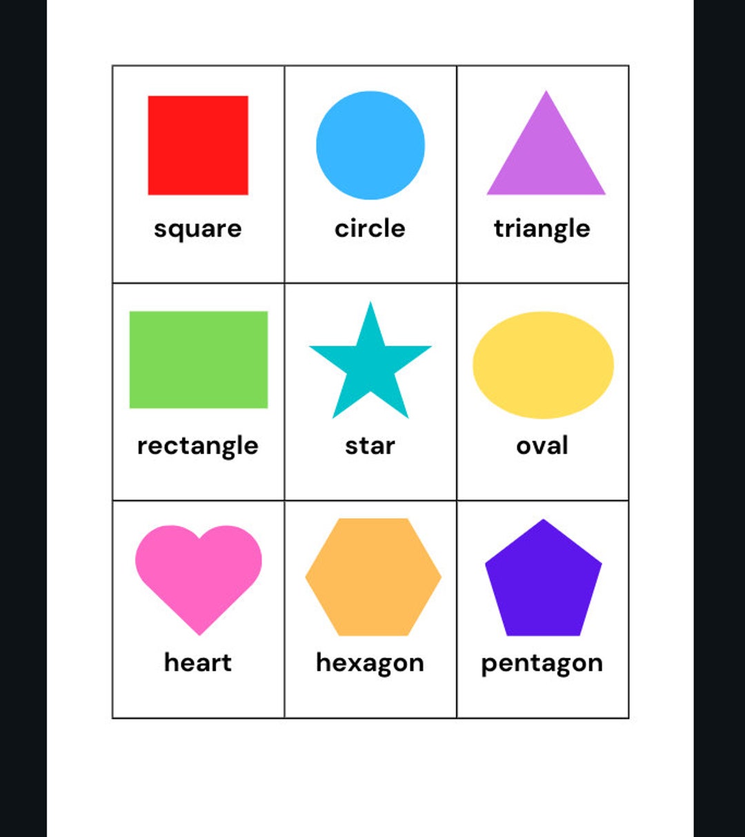 Printable Learning My Shapes - Flashcards - Etsy