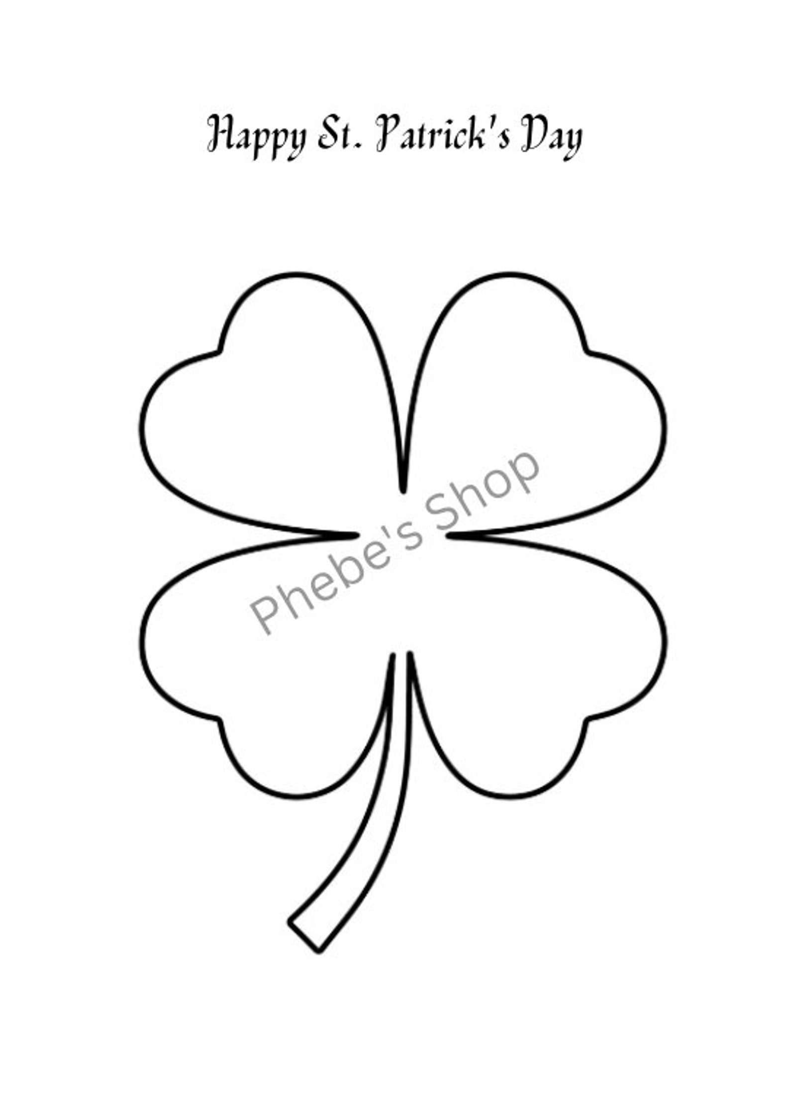 Printable St Patrick's Day Shamrock Template, Big and Small Size - Etsy