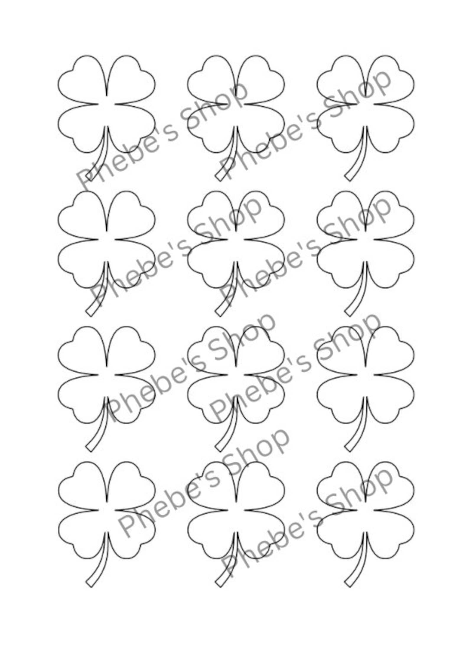 Printable St Patrick's Day Shamrock Template, Big and Small Size - Etsy