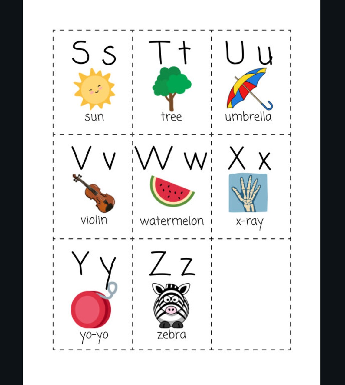 Printable Learning My Abcs With Pictures- Flashcards - Etsy