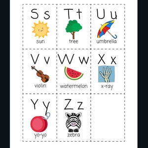 Printable Learning My Abcs With Pictures- Flashcards - Etsy