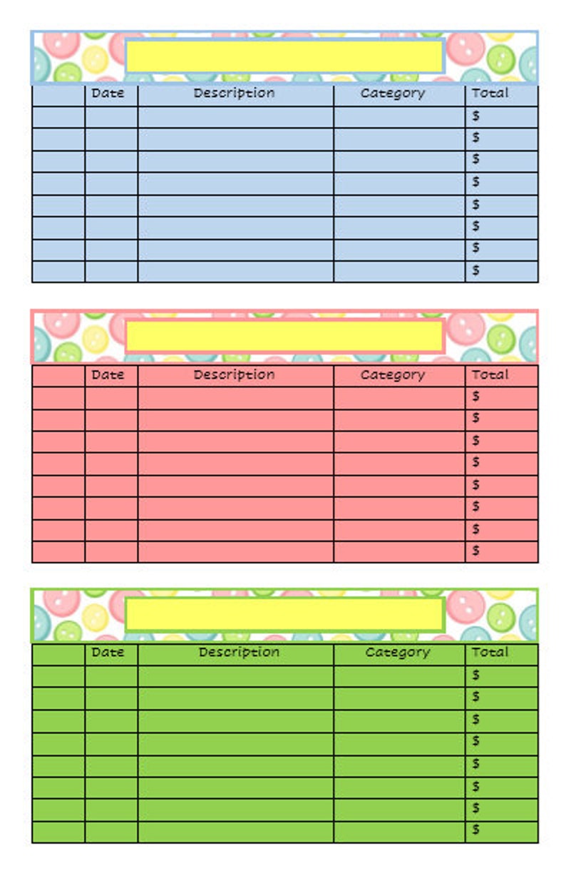 Printable Money Ledger- PDF File - Etsy