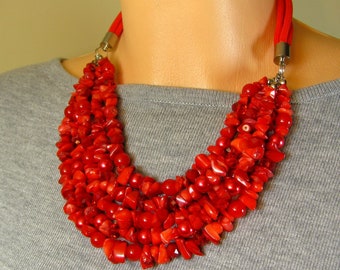 Red necklace | Etsy
