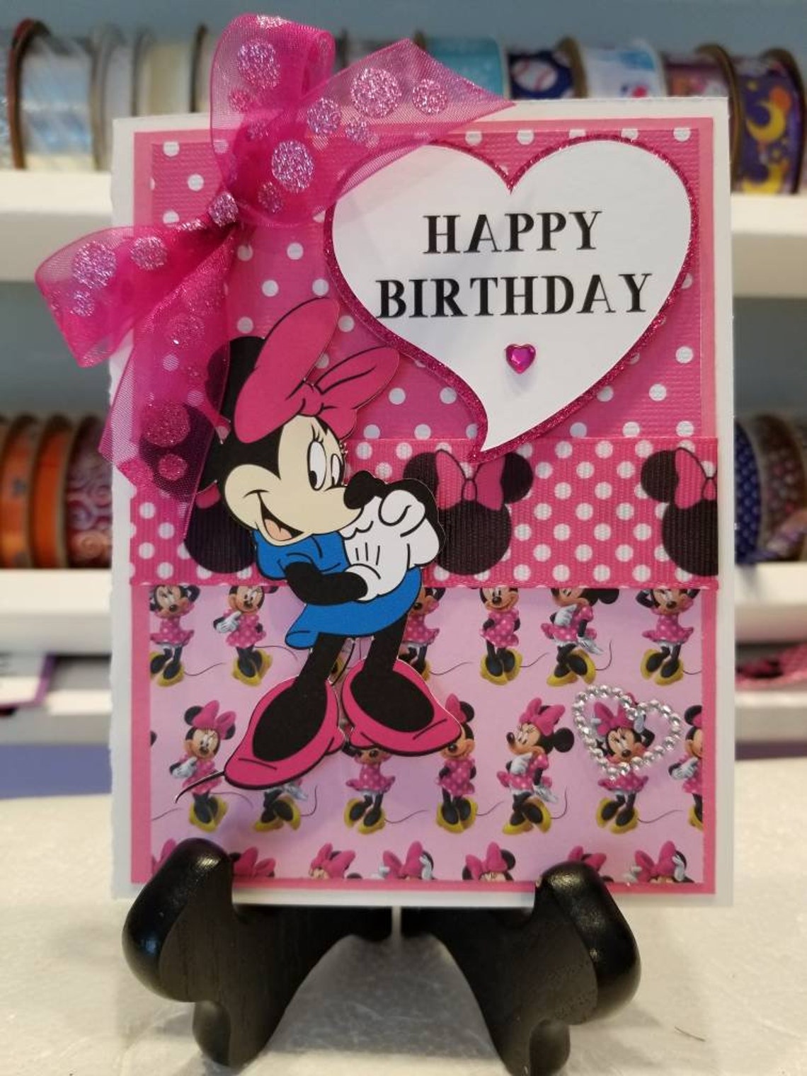 Handmade Minnie Mouse Birthday Card | Etsy