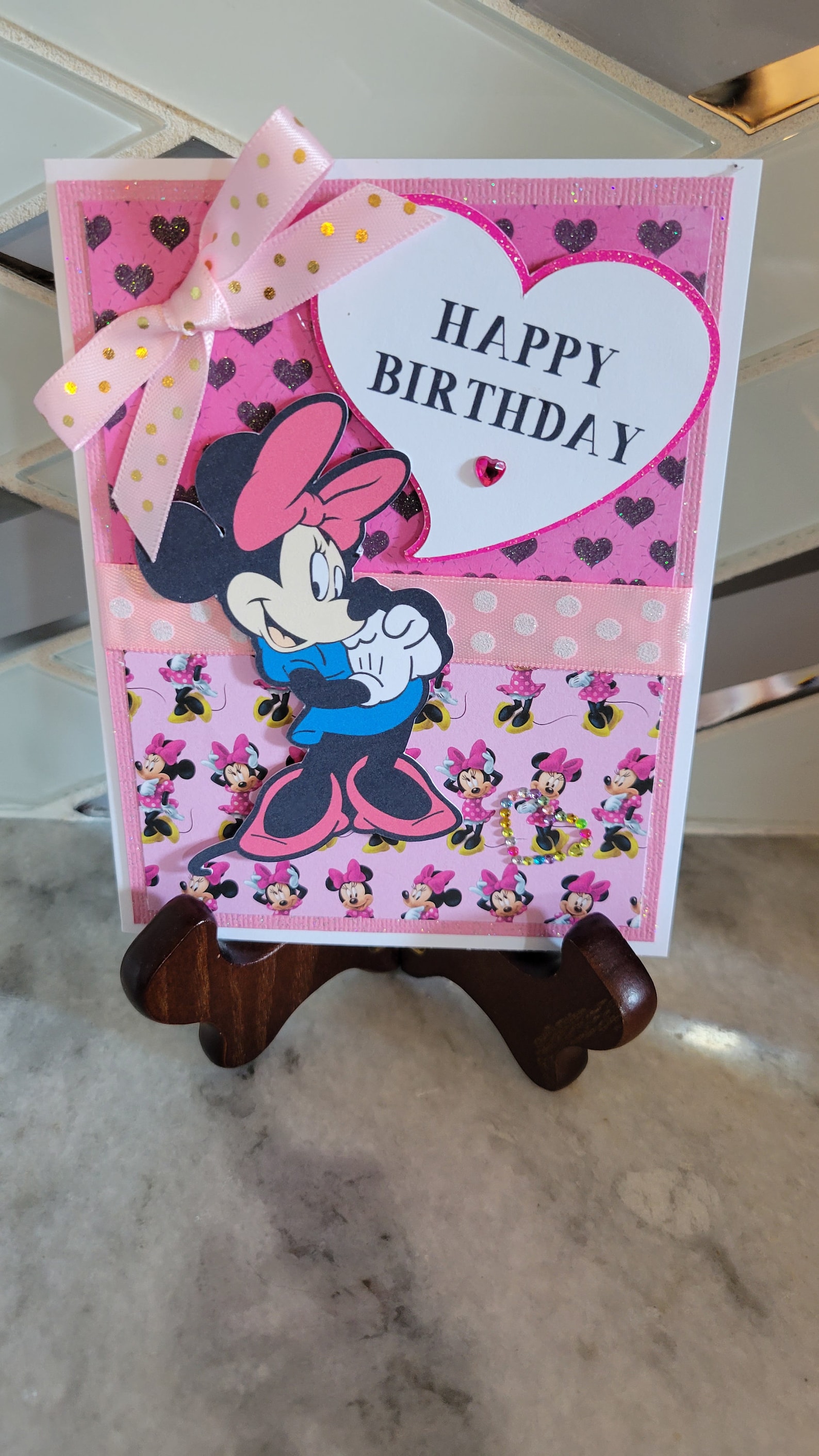 Handmade Minnie Mouse Birthday Card - Etsy