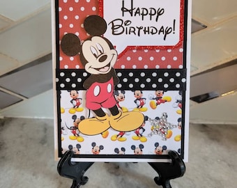Handmade Disney Birthday Card Mickey Mouse Classic Mickey - Etsy