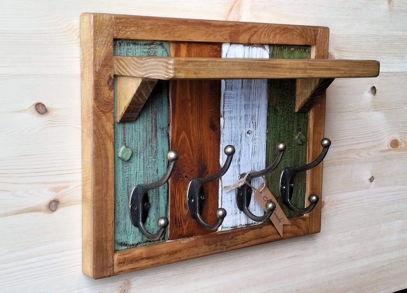 Kapstok met plank rustieke gang hanger Handgemaakte - Etsy Nederland