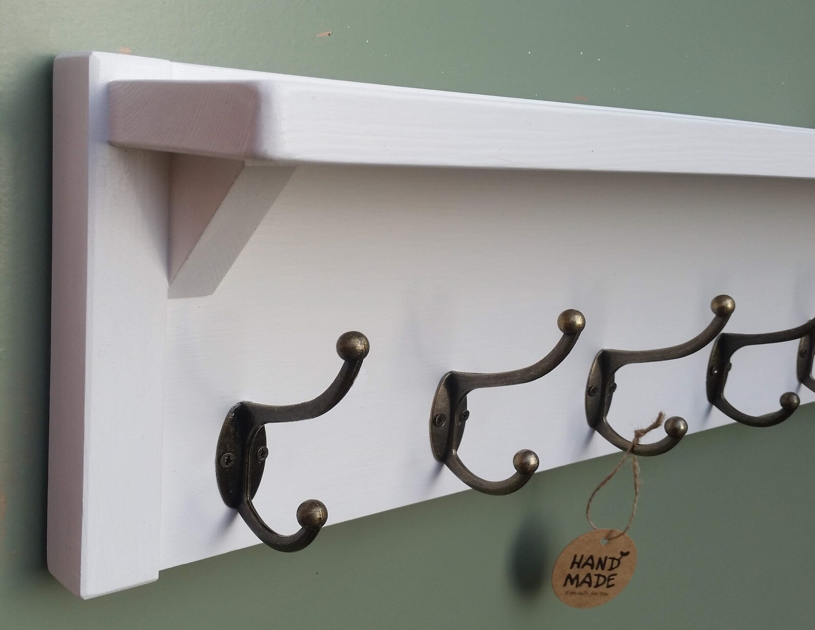 Coat Rack With Shelf Solid Wood Vintage Rustic Antique Hooks | Etsy