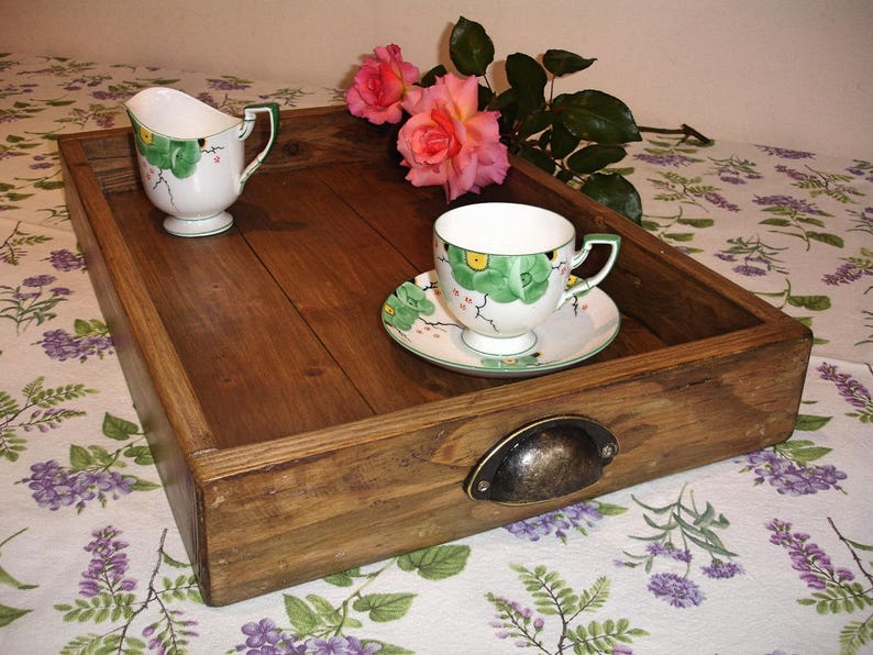 Rustic Wooden Tray handmade wooden tea tray serving tray | Etsy