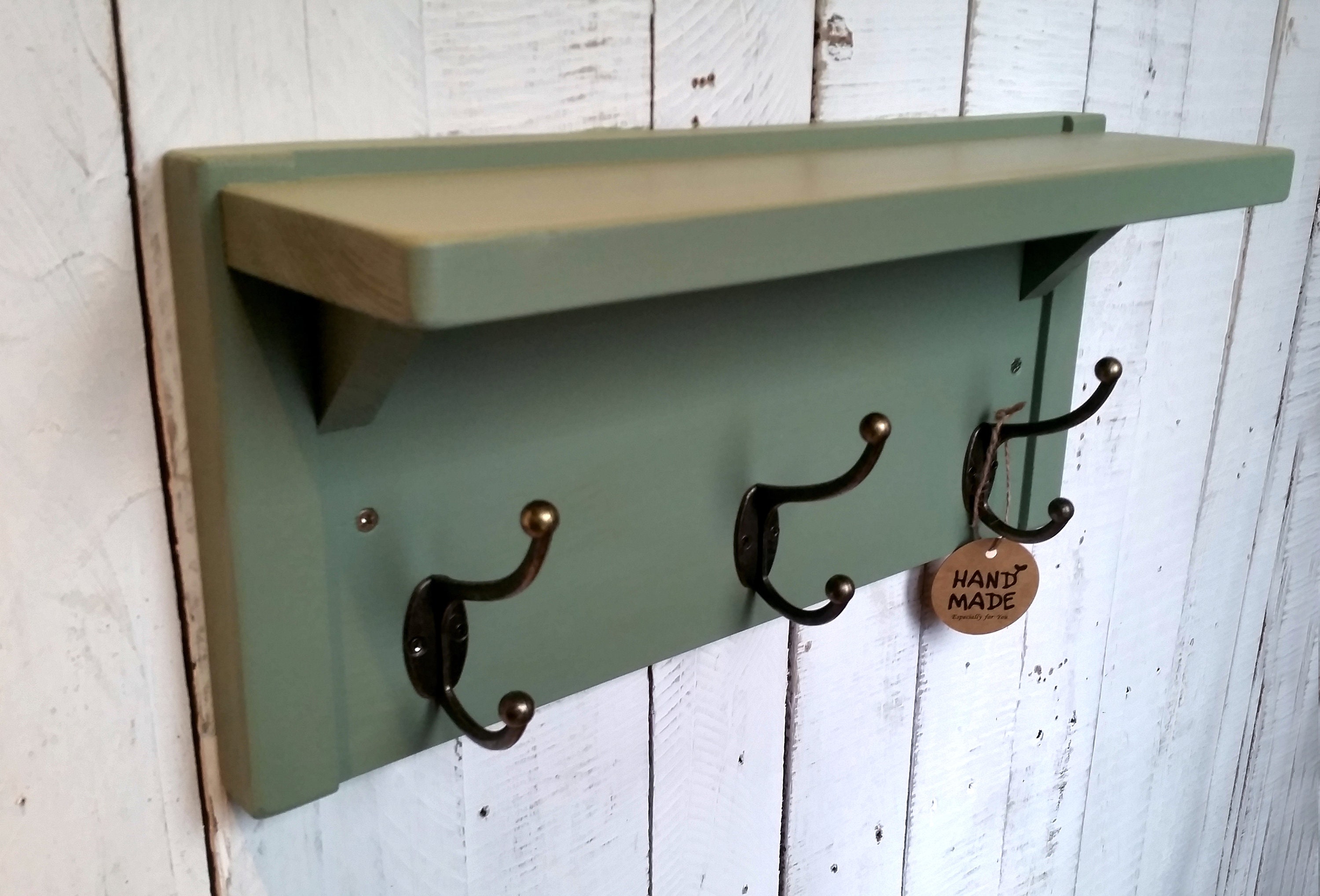 Coat Rack With Shelf Rustic Hallway Hanger Handmade Entryway | Etsy