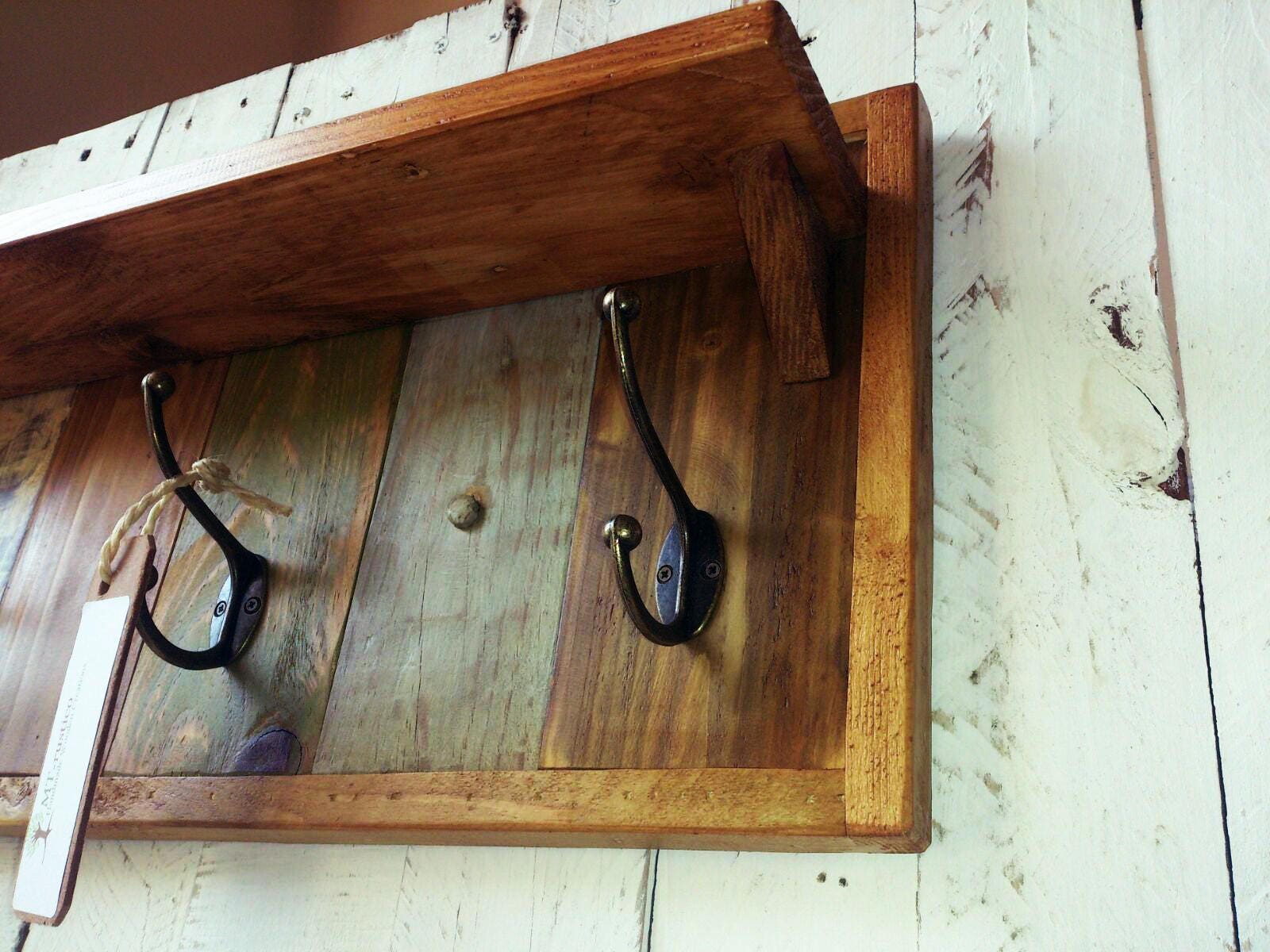 Kapstok met plank rustieke gang hanger Handgemaakte - Etsy Nederland