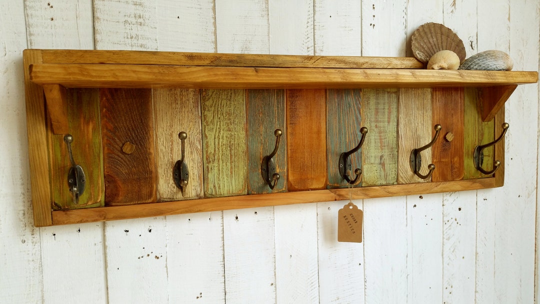 Kapstok met plank rustieke gang hanger Handgemaakte - Etsy Nederland