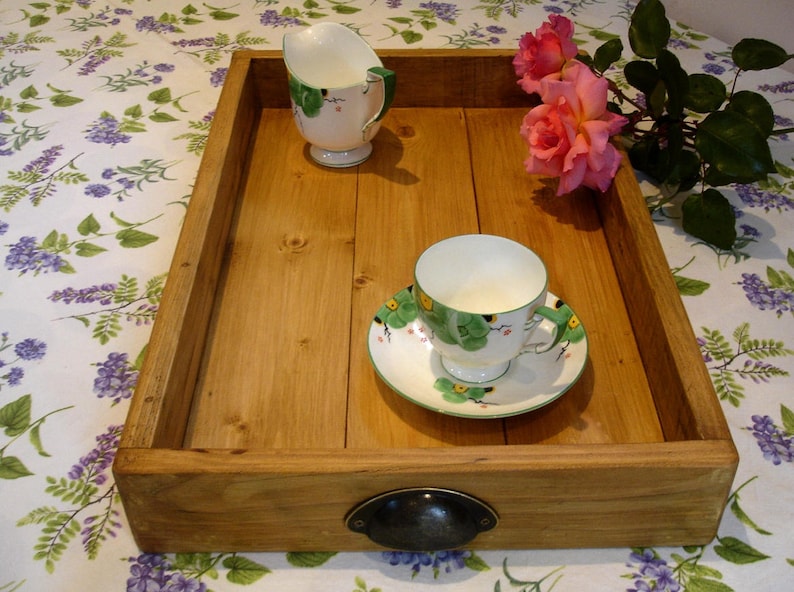 Rustic Wooden Tray Handmade Wooden Tea Tray Serving Tray - Etsy UK