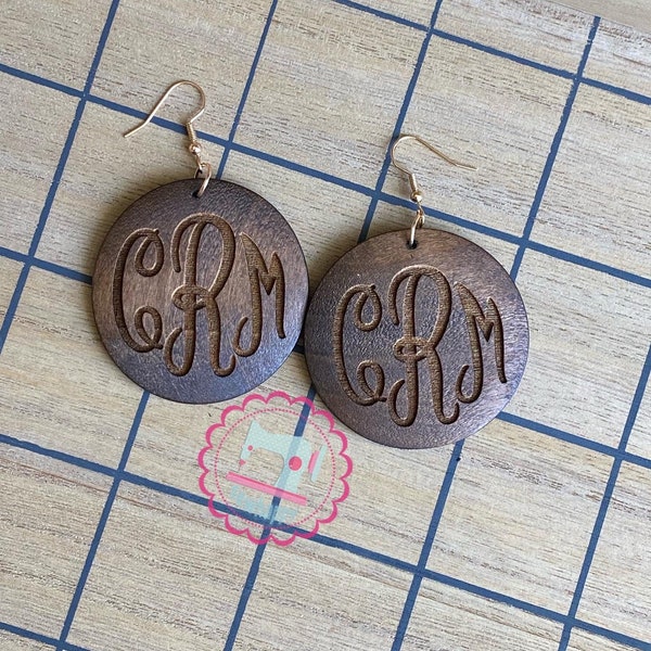 Wooden Disc Earrings - Etsy