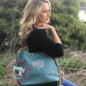 Rachel Monogrammed Tassel Hobo Purse Monogrammed Handbag - Etsy