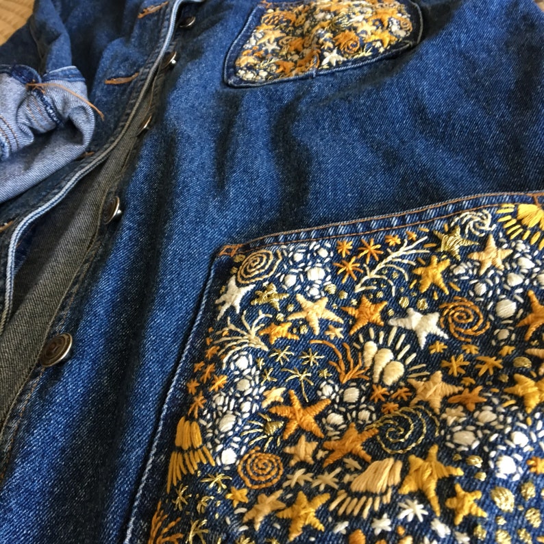 Starry Oversized Jean Work Jacket - Etsy