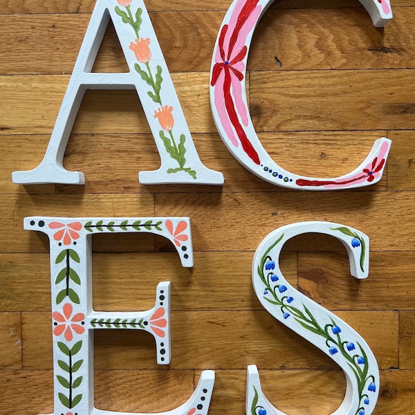 Painted Wood Letters - Etsy