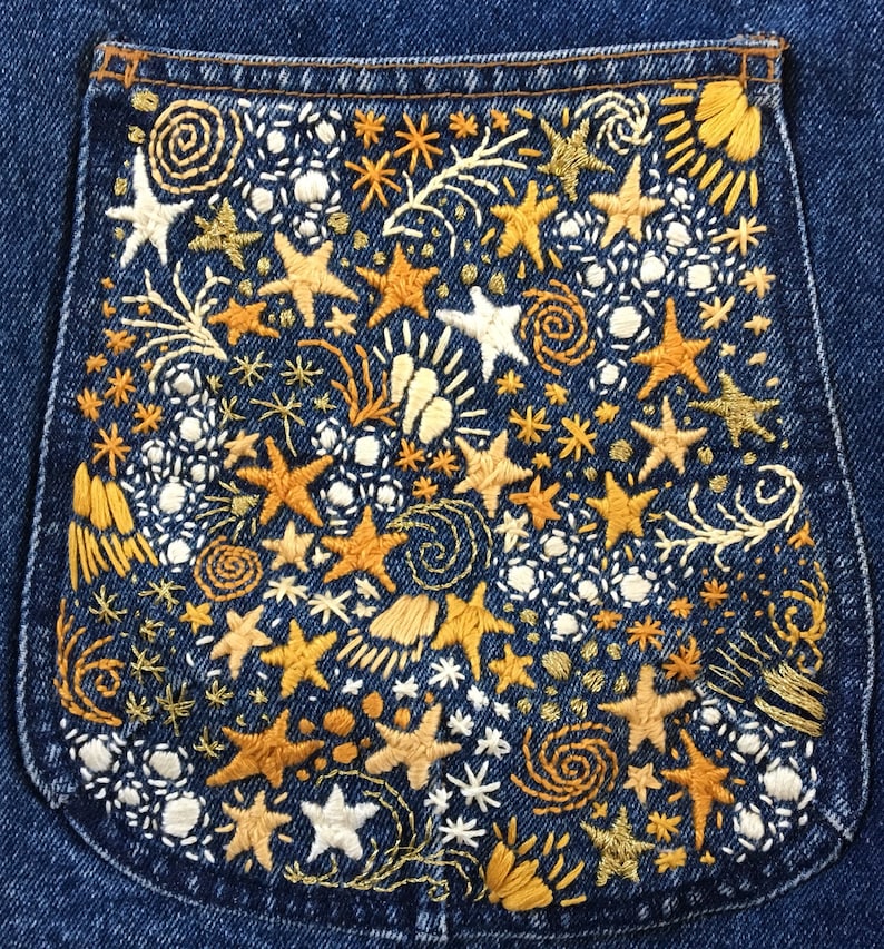 Starry Oversized Jean Work Jacket - Etsy