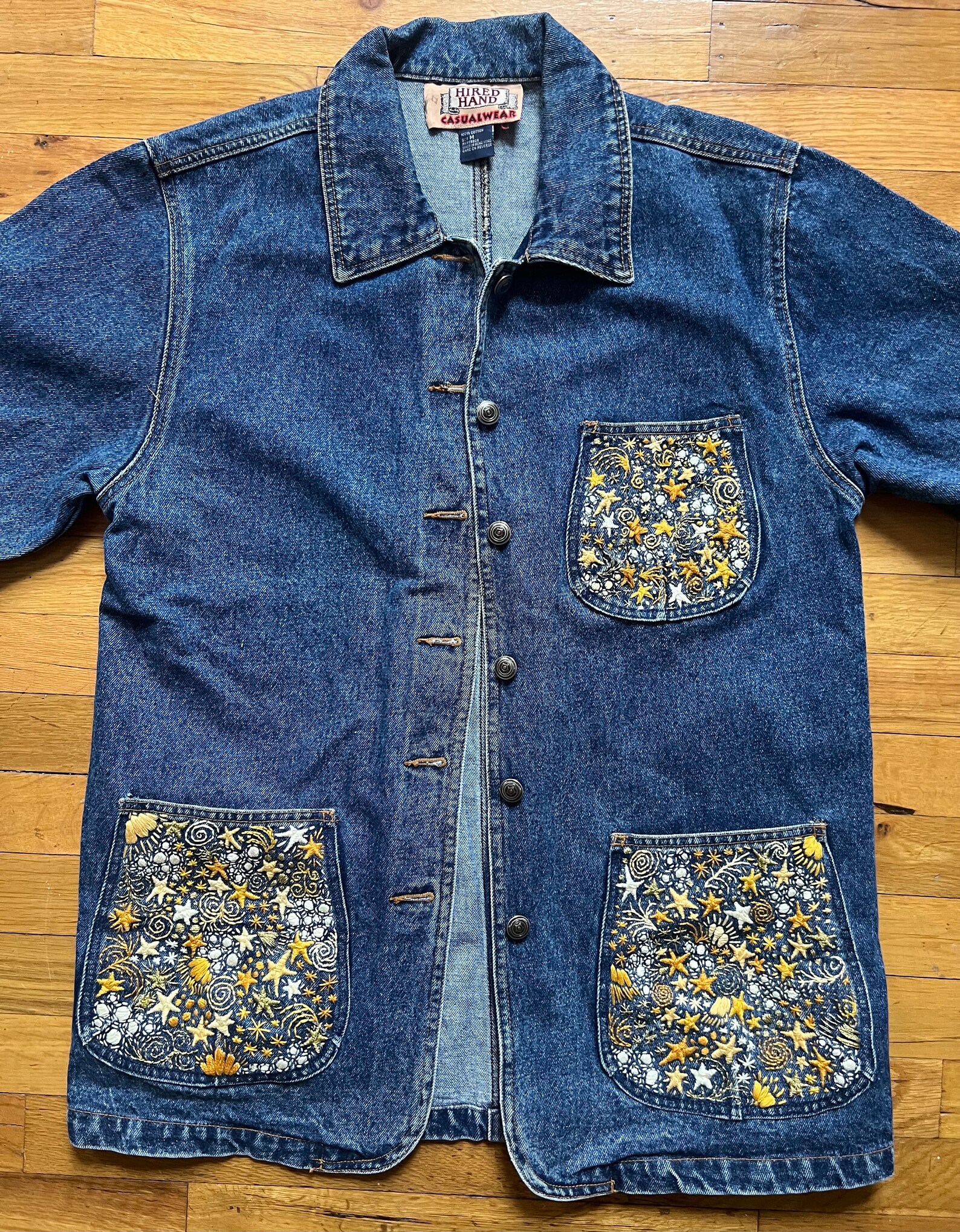 Starry Oversized Jean Work Jacket - Etsy
