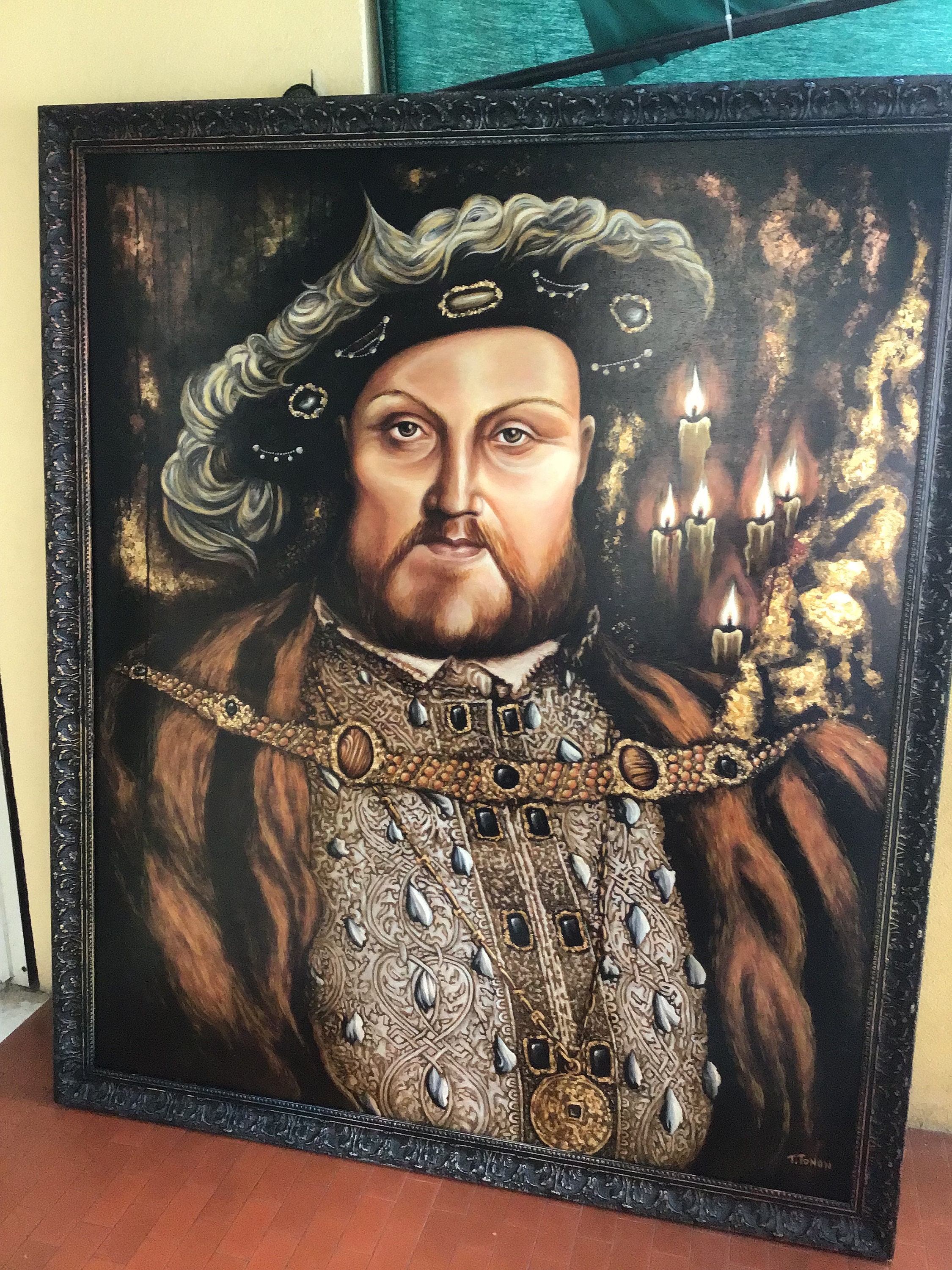 The Six Wives Of Henry Viii Portrait Of Henry Viii On Commission Only On Order Acrylics And Gold