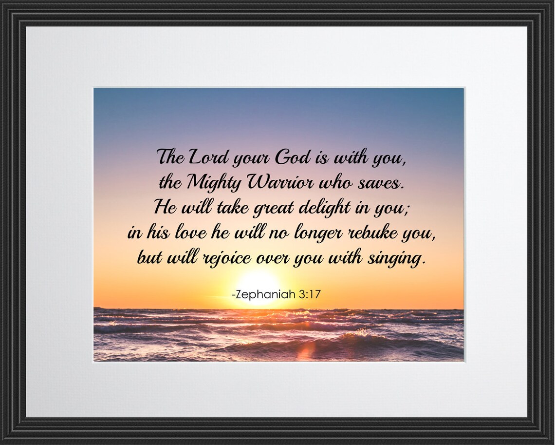 Zephaniah 3:17 The Lord Poster Print Picture or Framed | Etsy