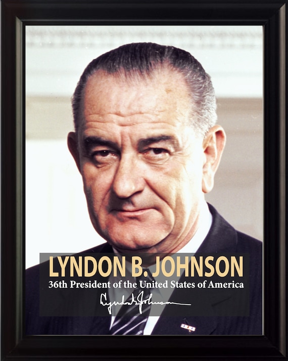 Lyndon B. Johnson 36th President Poster Picture or Framed Wall | Etsy