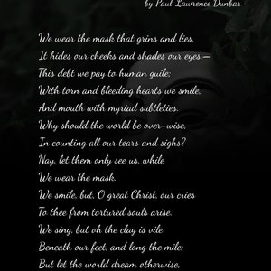 Paul Lawrence Dunbar We Wear the Poster, Print, Picture or Framed ...