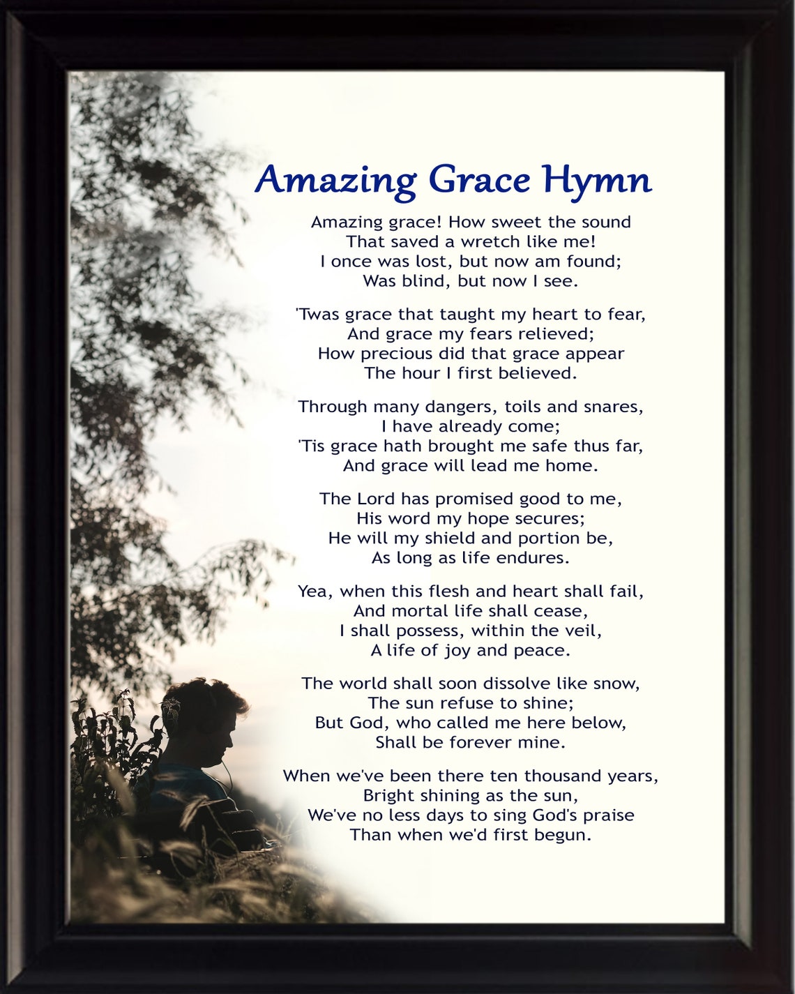Amazing Grace Hymn How Sweet the Sound Poster, Print, Picture or Framed ...