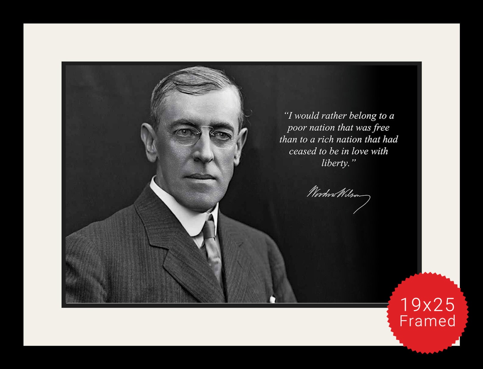 Woodrow Wilson Photo Picture Poster or Framed Quote i - Etsy