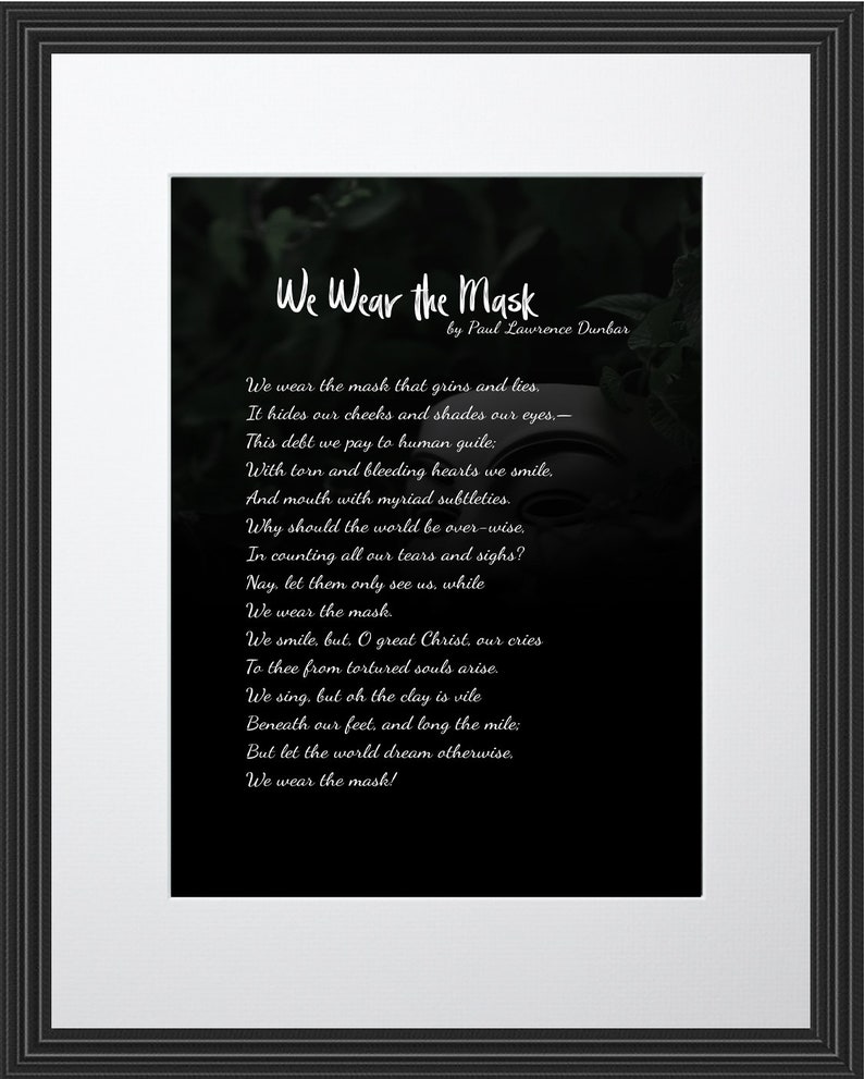 Paul Lawrence Dunbar We Wear the Poster, Print, Picture or Framed ...