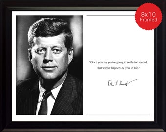 John F Kennedy JFK Photo Picture Poster or Framed Quote | Etsy