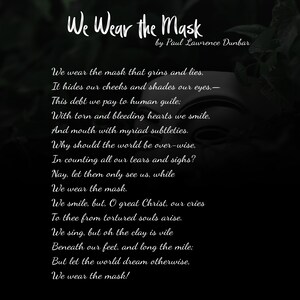 Paul Lawrence Dunbar We Wear the Poster, Print, Picture or Framed ...