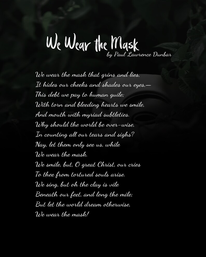 Paul Lawrence Dunbar We Wear the Poster, Print, Picture or Framed ...